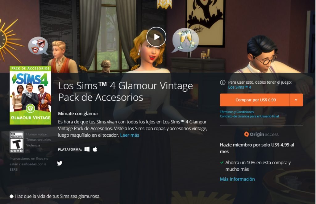 ¡Es la hora del glamour! Los Sims 4 Glamour Vintage Pack de Accesorios ...