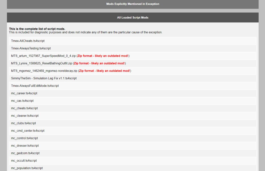 Better Exceptions Sims 4: Detecta Errores en Mods y CC