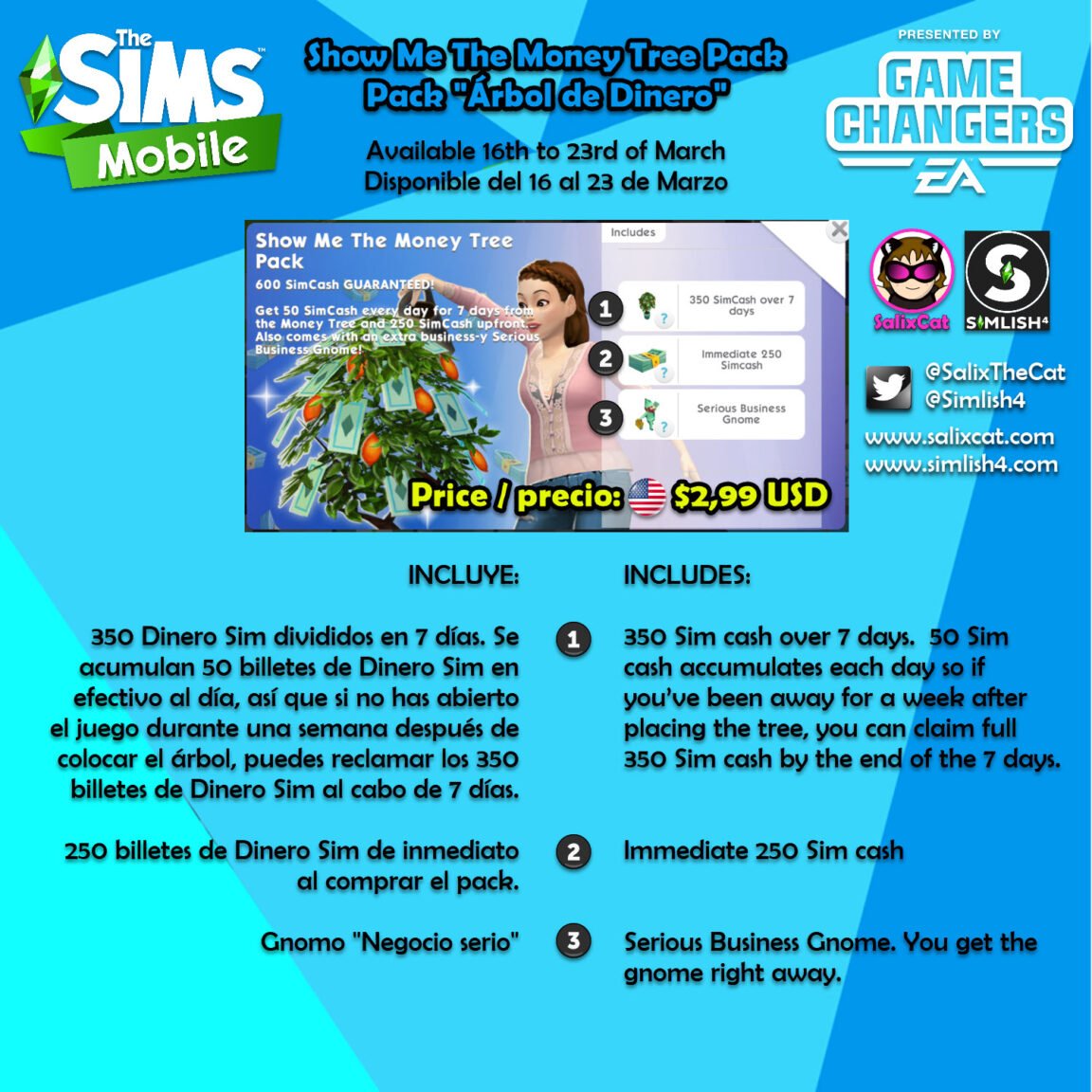 Los Sims Móvil: Pack "Árbol de dinero" - Simlish 4