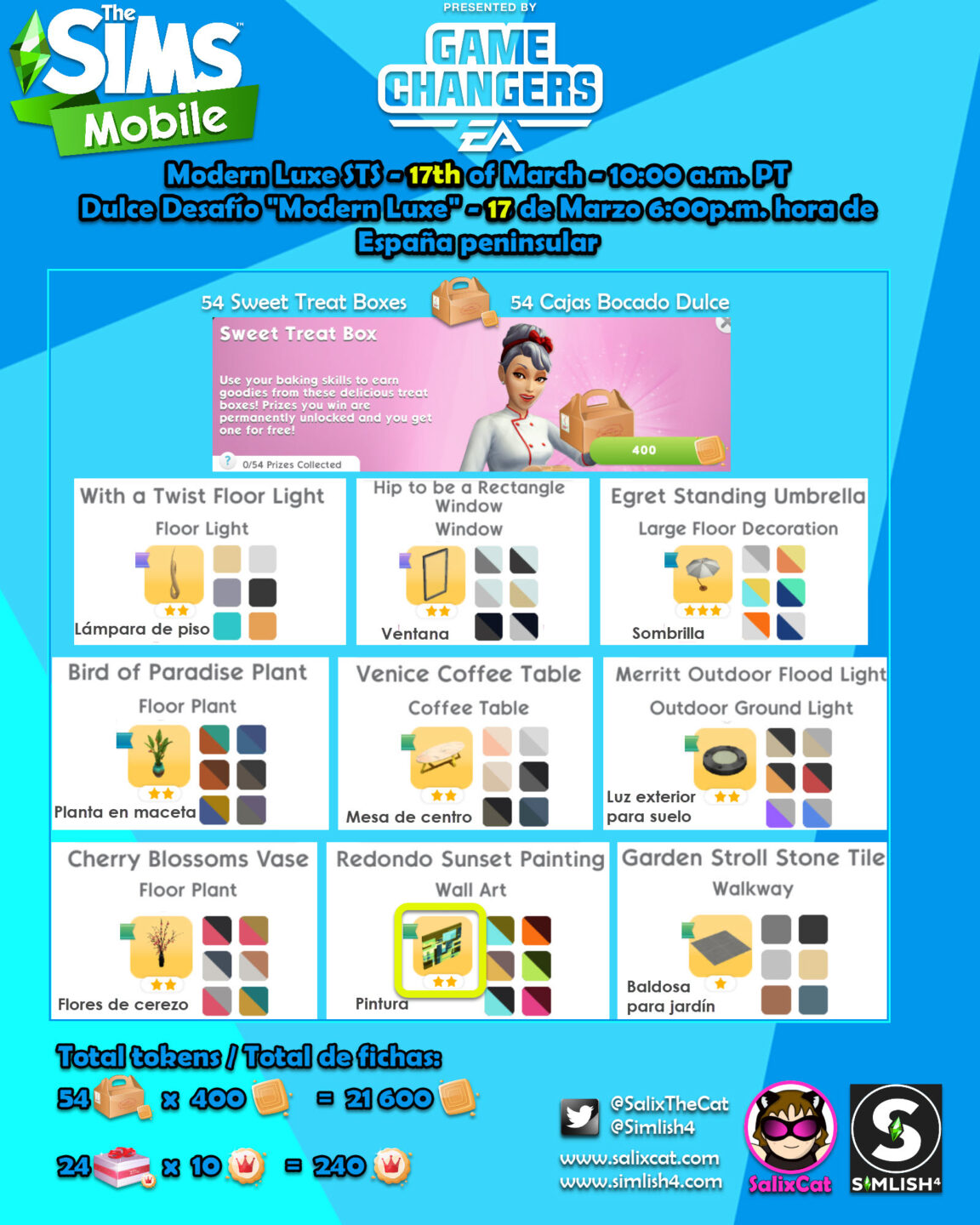 Los Sims Móvil: Guía del Dulce Desafío “Modern Luxe” por @SalixCat ...