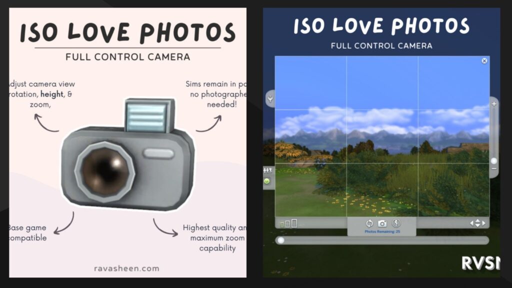 Mod: ISO Love Photos-Full Control Camera en Los Sims 4 (por RAVASHEEN ...