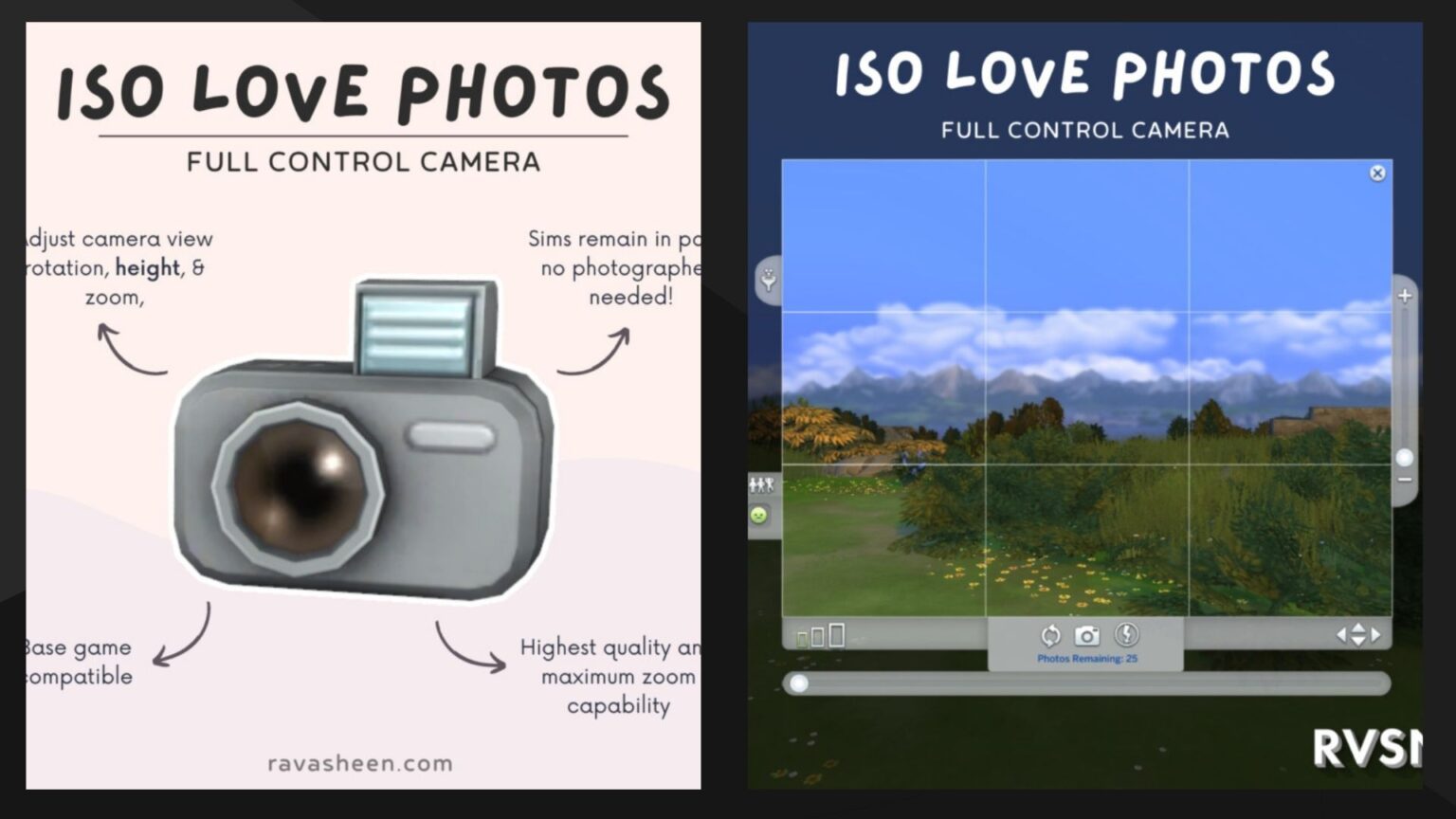 Mod: ISO Love Photos-Full Control Camera en Los Sims 4 (por RAVASHEEN ...