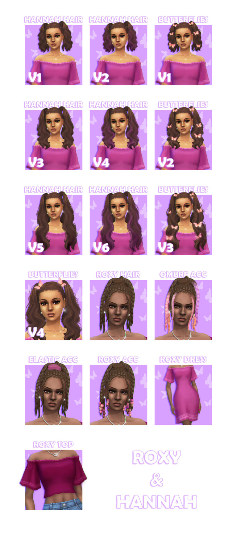 CC: "ROXY & HANNA SET" en Los Sims 4 por G. | Simlish 4