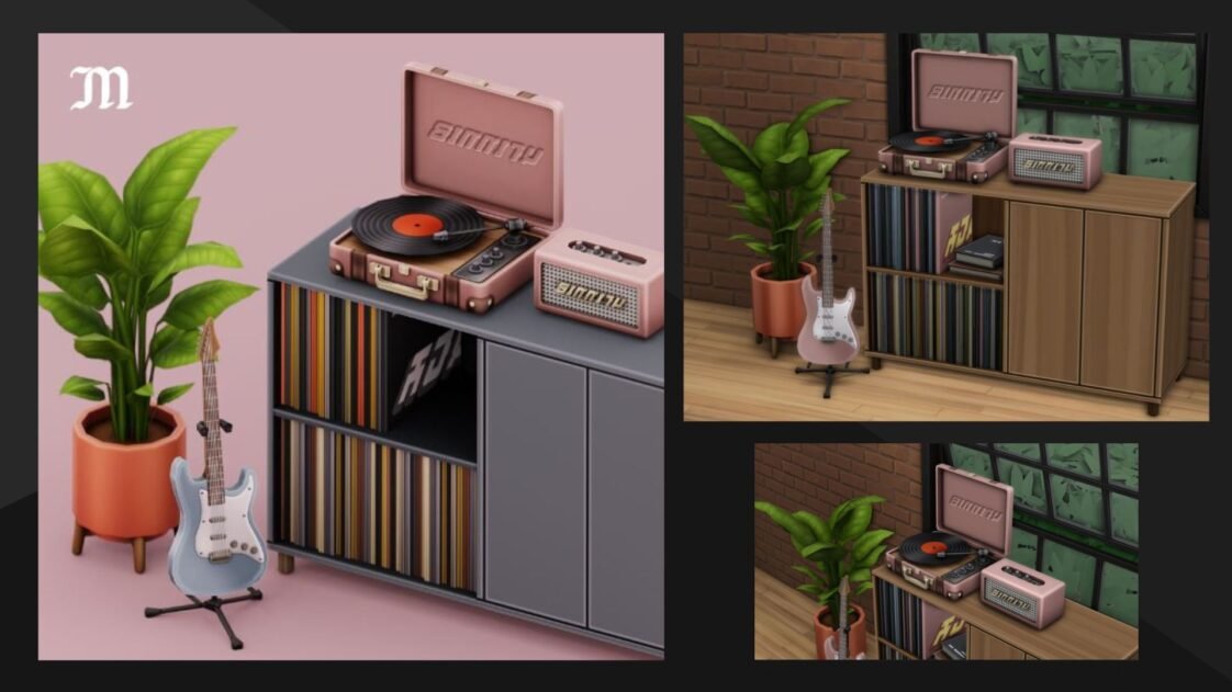 CC: Set de muebles de música «Simmify music nook» creado por Myshunosun ...