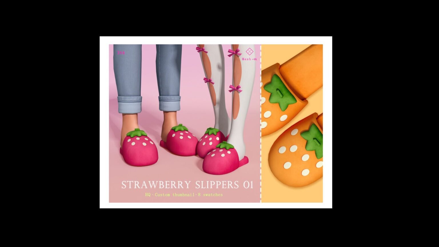 CC: "Strawberry Slippers" en Los Sims 4 por Jius Sims - Simlish 4