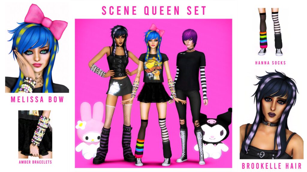 CC: Scene Queen set emo para Los Sims 4 - Simlish 4