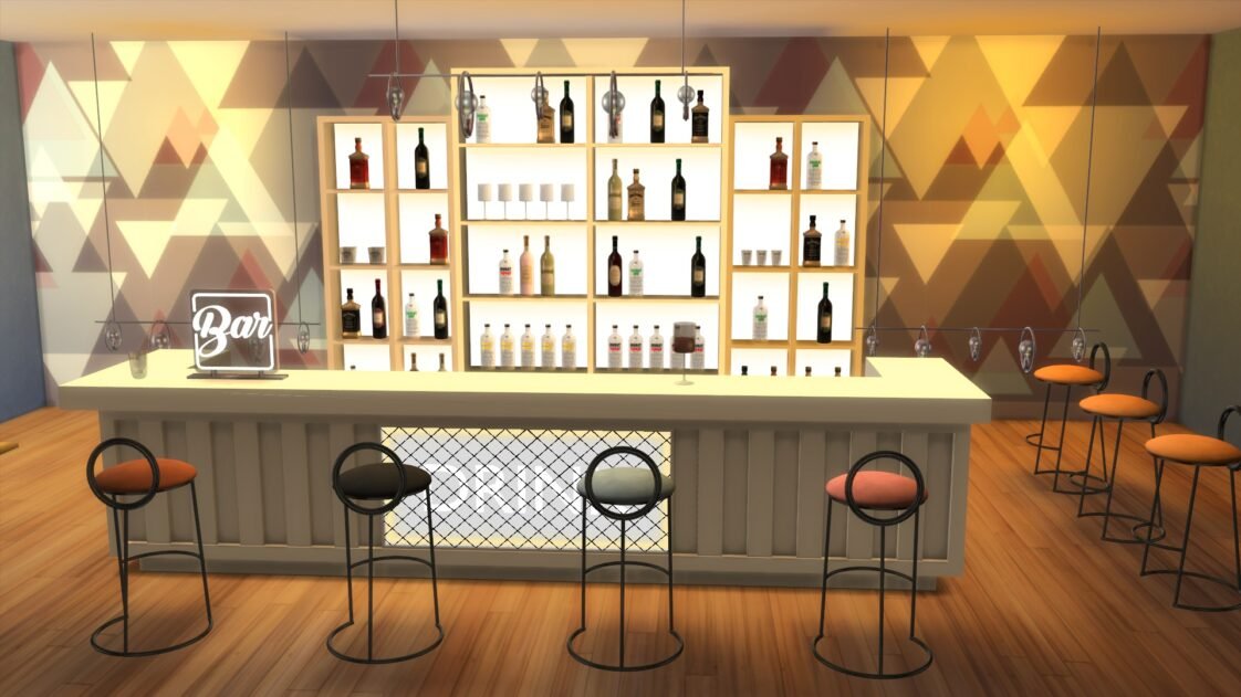 CC: Bar moderno y elegante para Los Sims 4 - Simlish 4
