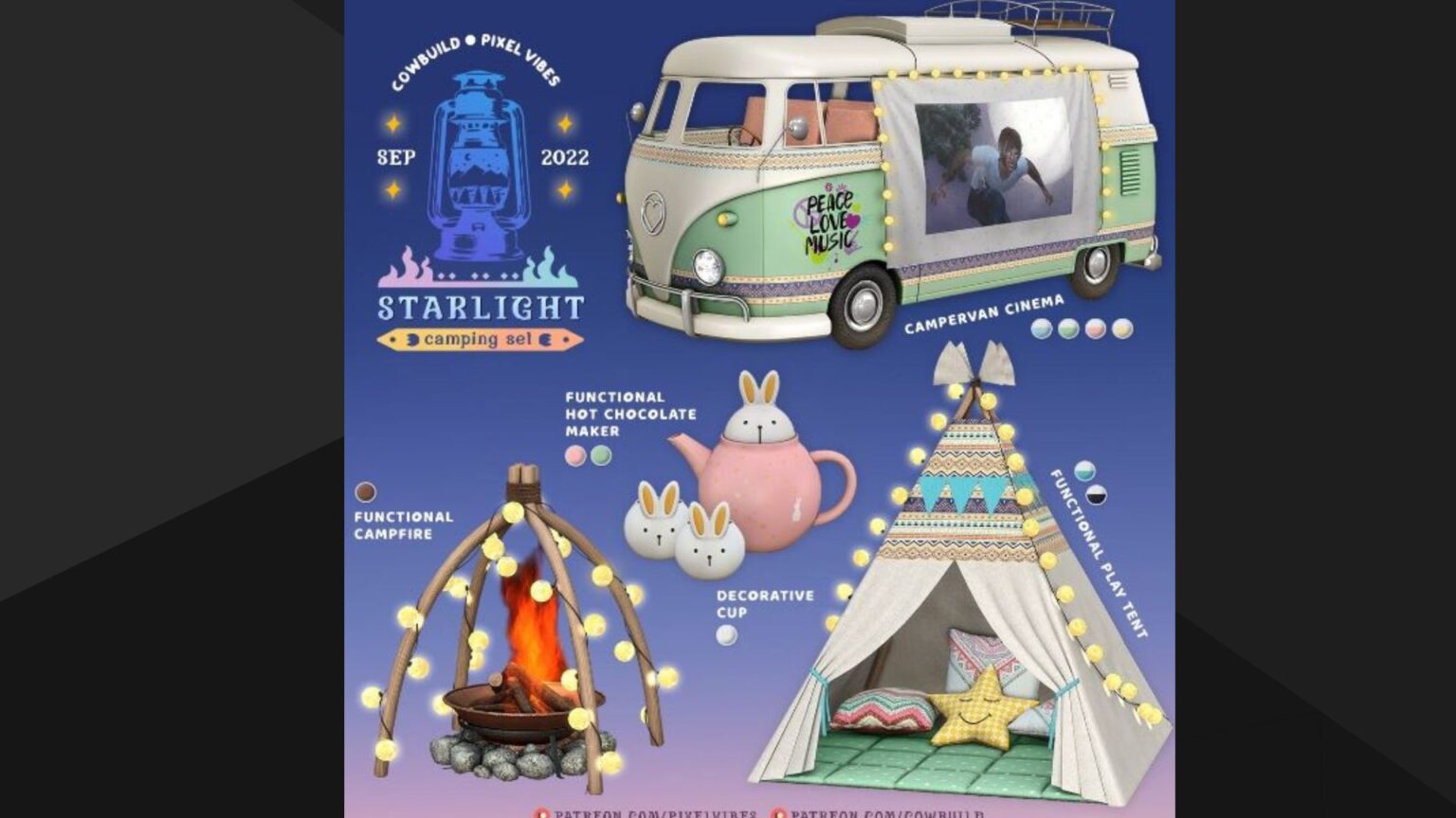 CC: Set de muebles de camping creado por Cowbuild para los Sims 4 ...