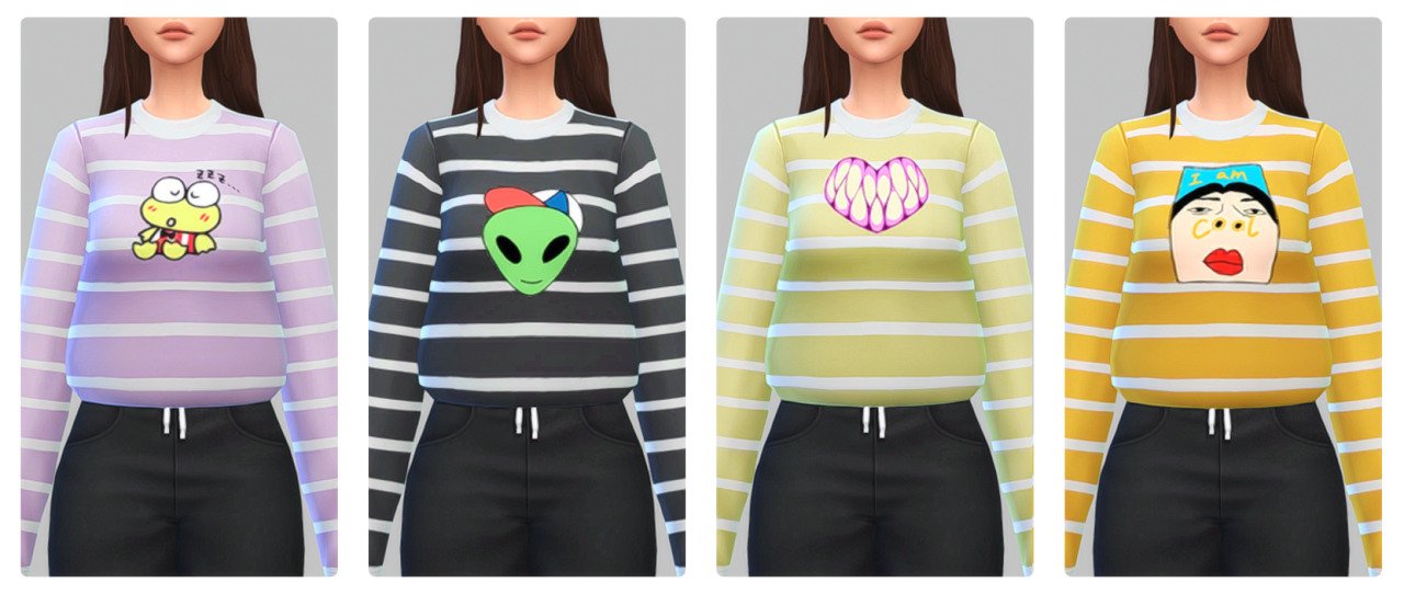 CC: "Chelsy Tshirt" en Los Sims 4 por Pixelunivairse - Simlish 4
