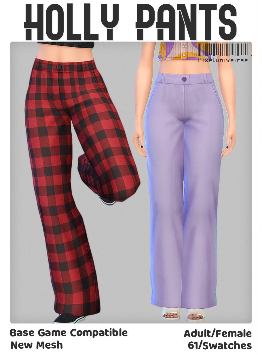 CC:"Holly Pants" en Los Sims 4 por Pixelunivairse | Simlish 4