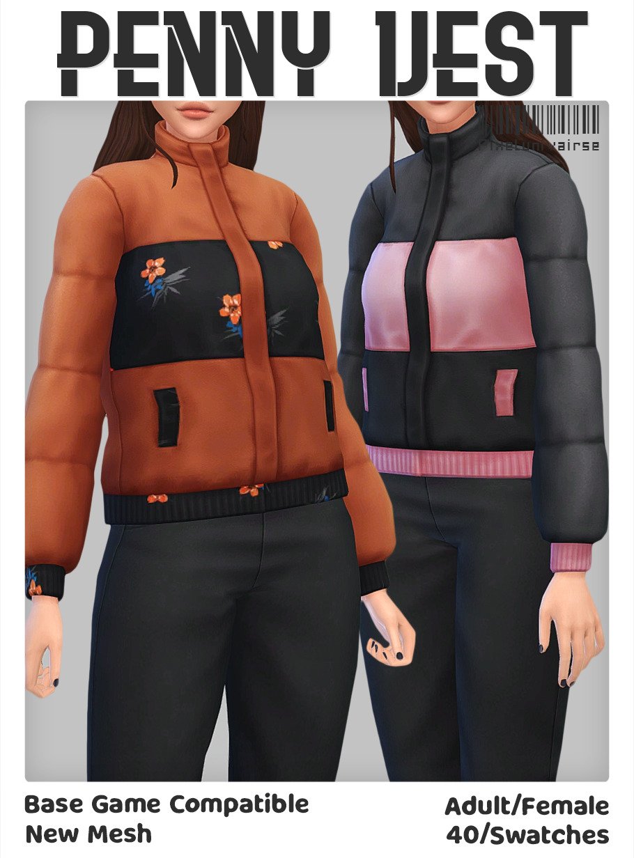 CC:"Penny Vest" en Los Sims 4 por Pixelunivairse - Simlish 4