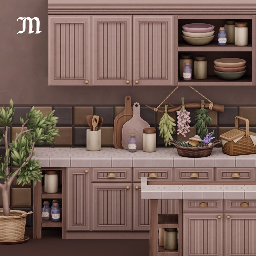 CC: Cocina Herbalista por Myshunosun para Los Sims 4 | Simlish 4