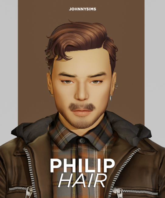 CC: Peinados masculinos por Johnny Sims para Los Sims 4 - Simlish 4