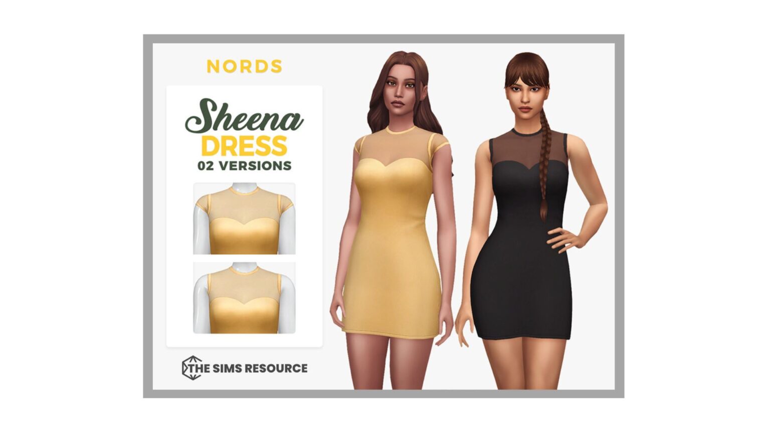 CC: "Sheena Dress" en Los Sims 4 por Nords | Simlish 4