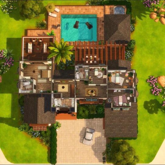 Solar: casa mediterránea familiar por The plumb Jack para Los Sims 4 ...