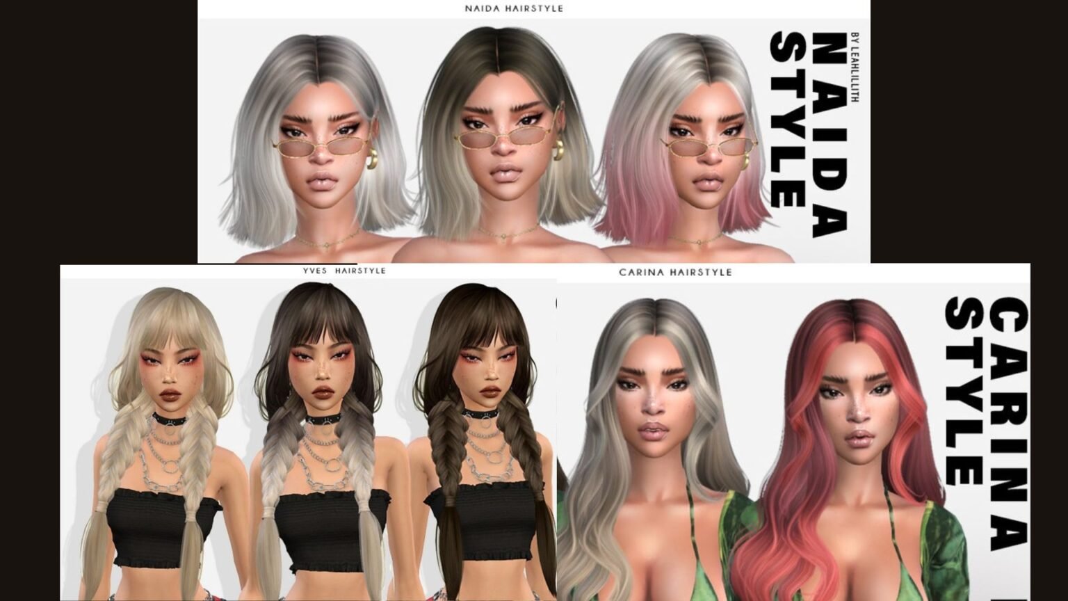 CC: peinados alpha por Leah Lillith para Los Sims 4 - Simlish 4